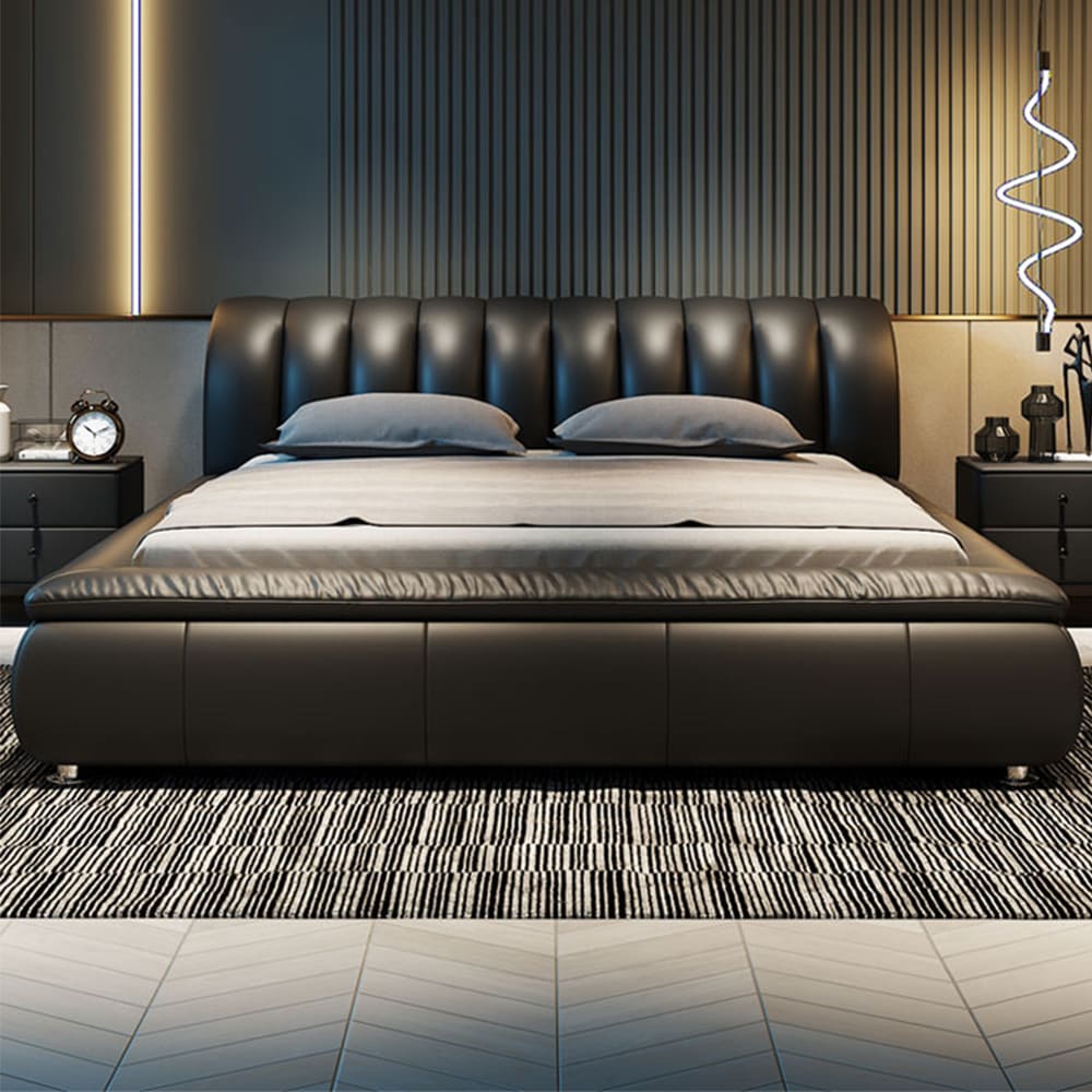 Edith Modern Design Calf Leather Bed Frame – CASVADA