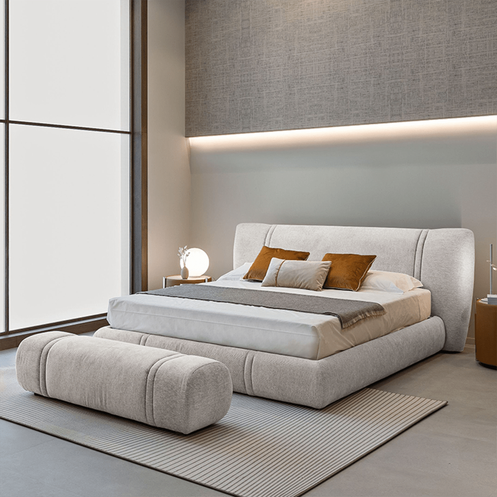 Alix Cotton Linen Fabric Simple Modern Bed Frame – CASVADA