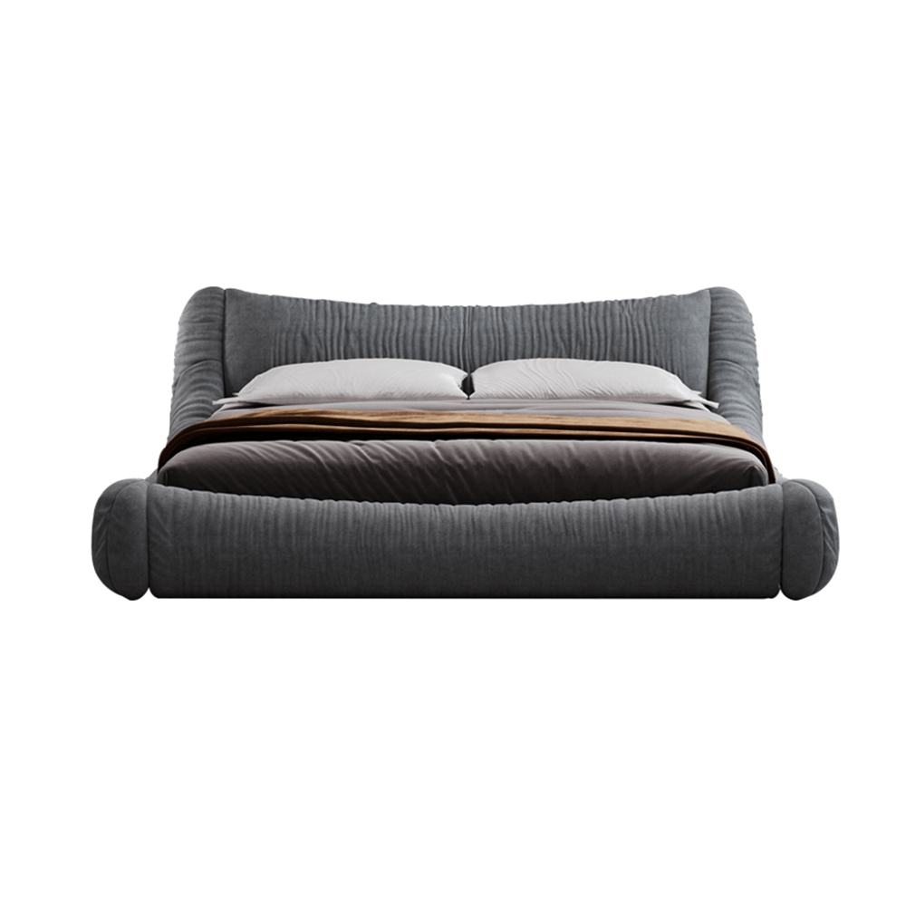Andres Suede Fabric Low Headboard Modern Bed Frame – CASVADA