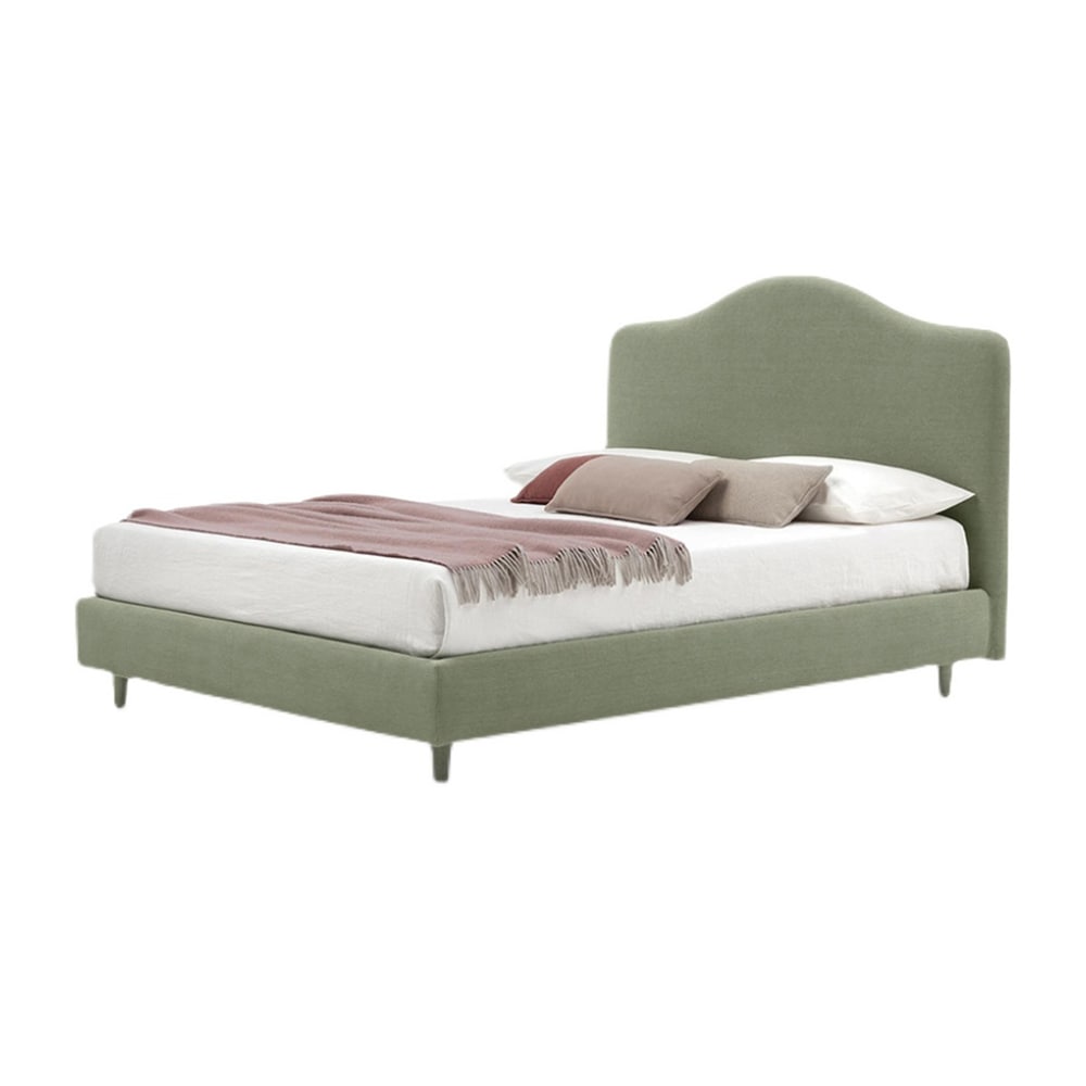 Boyer Velvet Shaped Headboard Simple Bed Frame – CASVADA