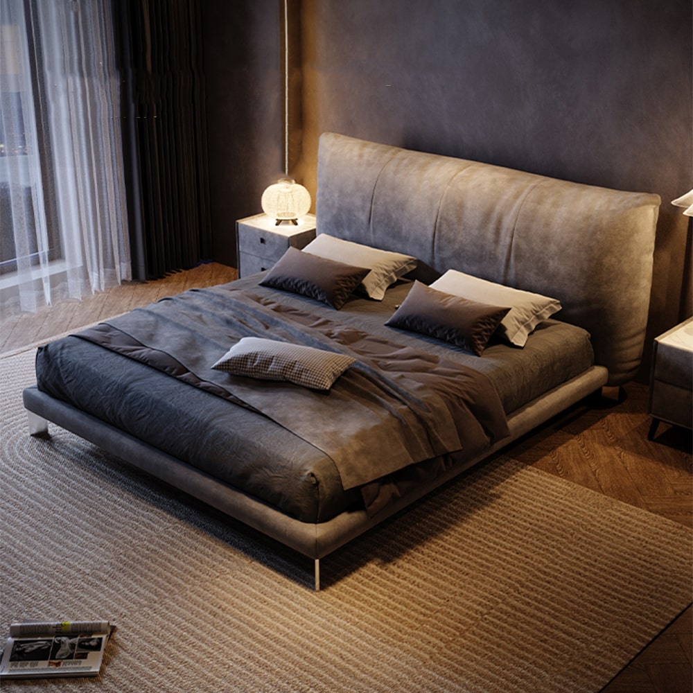 Circa Suede Fabric Modern Upholstered Bed Frame – CASVADA