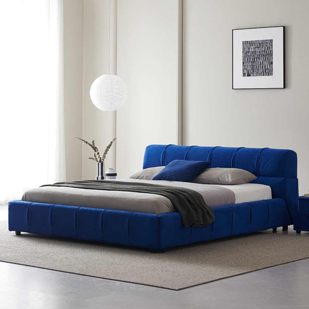 Eurus Suede Fabric Modern Bed Frame – CASVADA