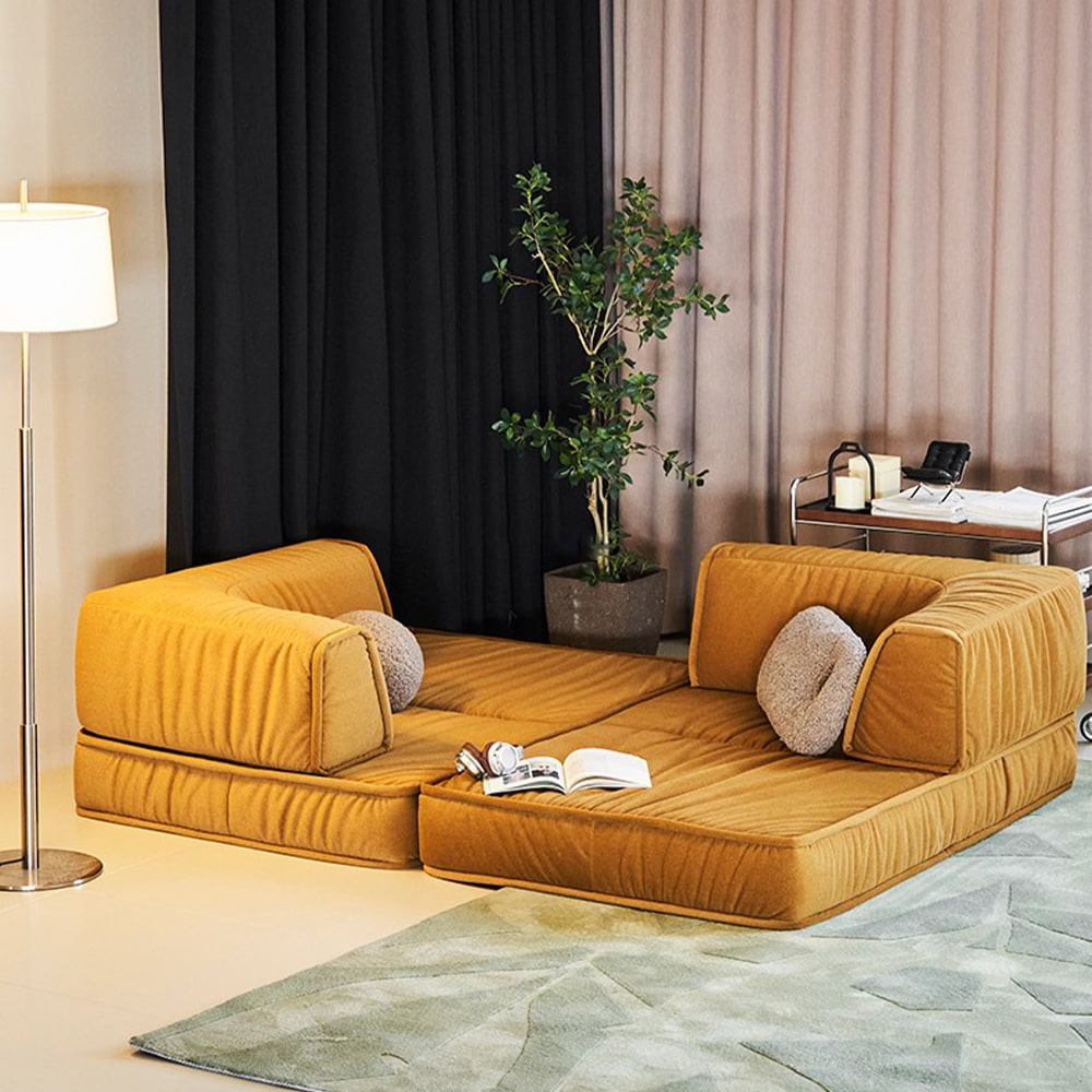 Finlay Removable Armrest Sofa Bed Microfiber Leather Modern Functional ...