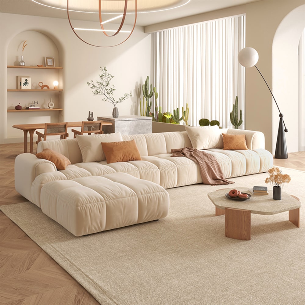 Julia Suede Fabric Soft Sofa Modern 3-Seater Couch – CASVADA
