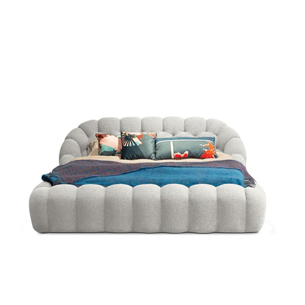 Lora Boucle Bubble Headboard Upholstered Bed Frame – CASVADA