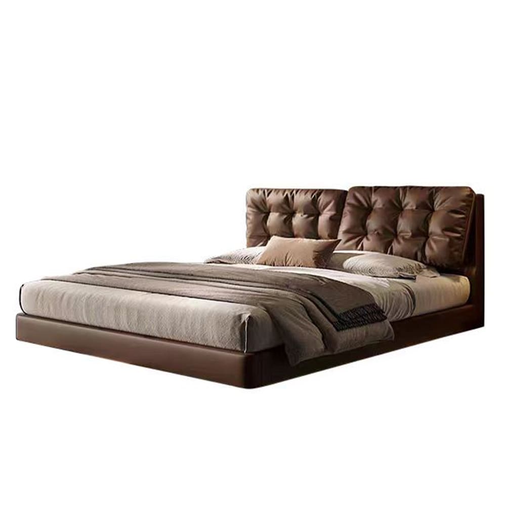 Paul Calf Leather Adjustable Headboard Floating Bed Frame – CASVADA