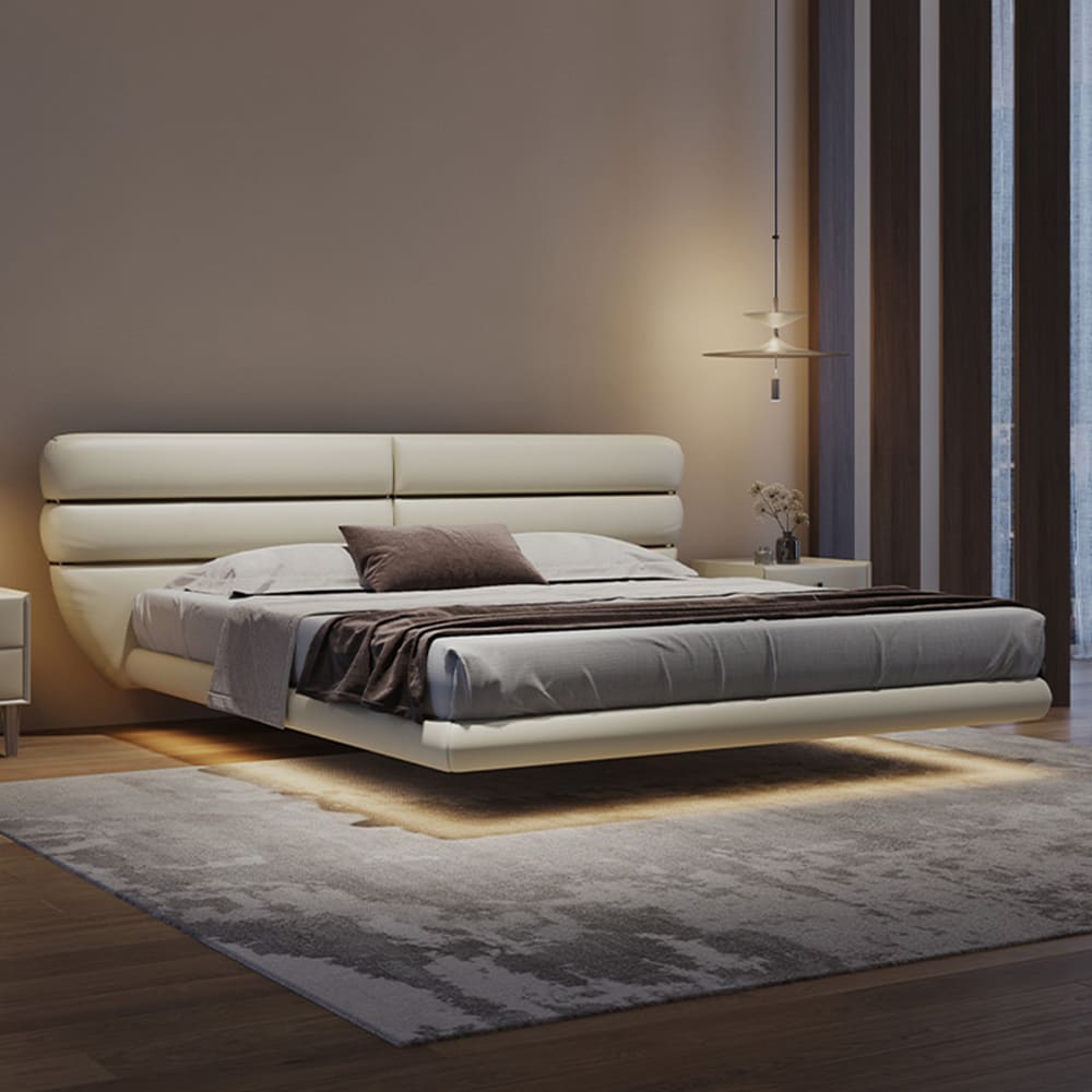 Vivian Calf Leather Floating Bed Frame – CASVADA