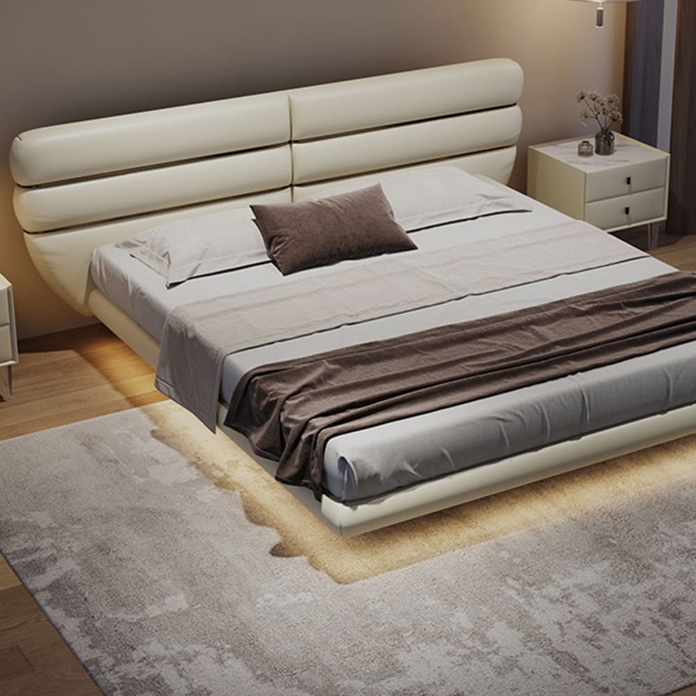 Vivian Calf Leather Floating Bed Frame – CASVADA