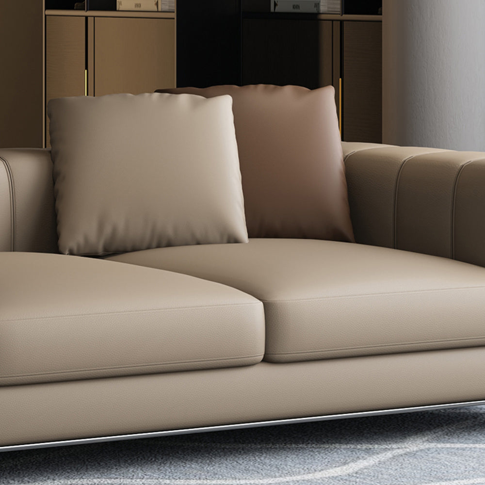 Barry Brown Microfiber leather Luxury Arm Sofa 4-Seater Designer Couch ...