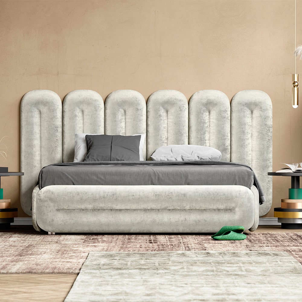 Astrid Velvet Fabric Low Headboard Bed Frame – CASVADA