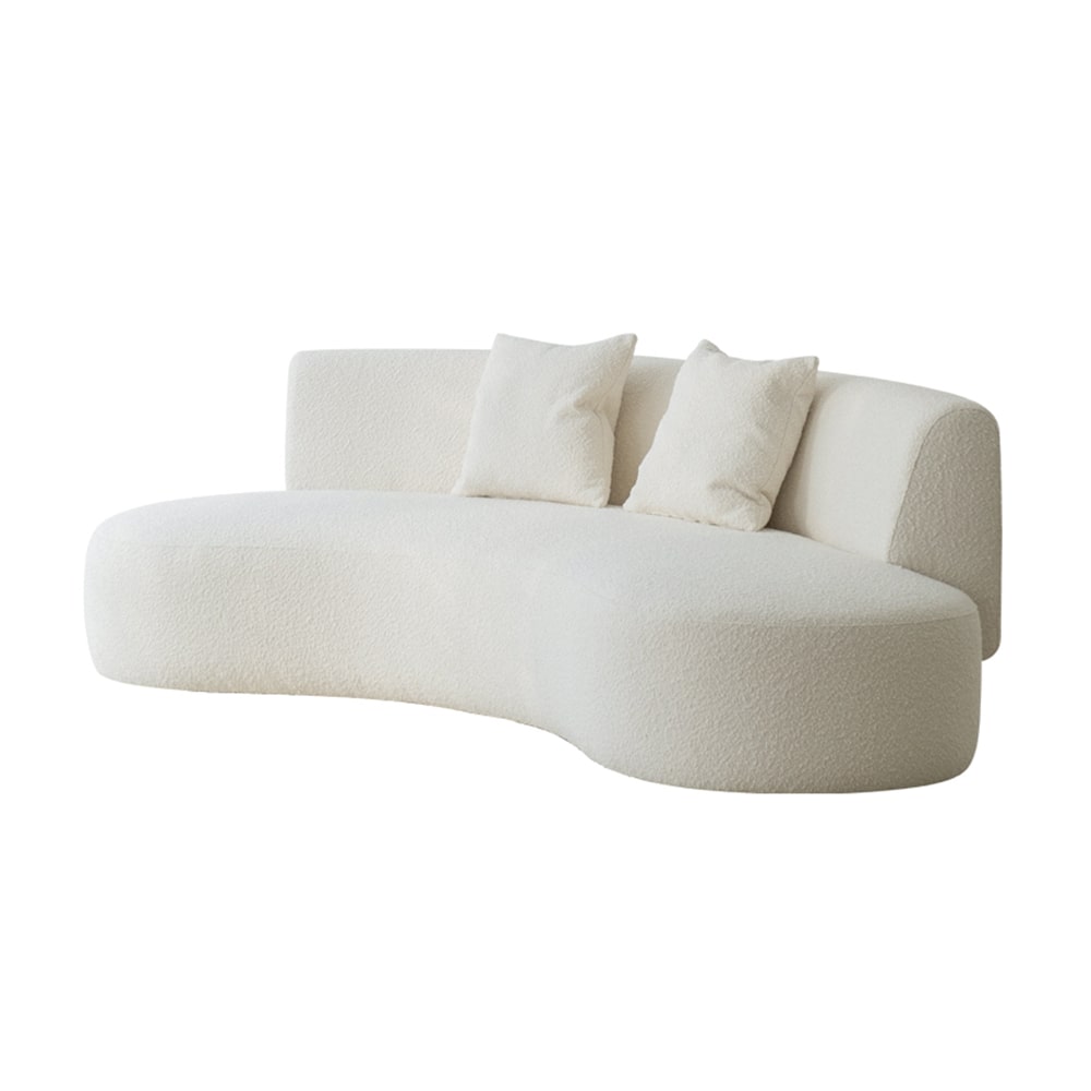 Alva Boucle Shaped Loveseat Sofa Curved Upholstery Couch – CASVADA