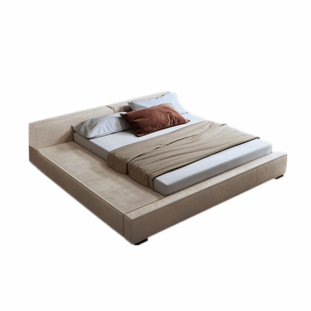 Anais Rectangular Headboard Suede Fabric Bed Frame – CASVADA