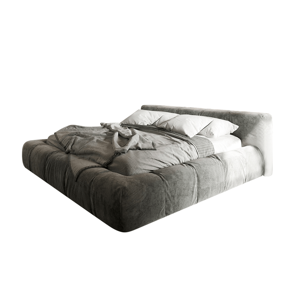 Astrid Velvet Fabric Low Headboard Bed Frame – CASVADA