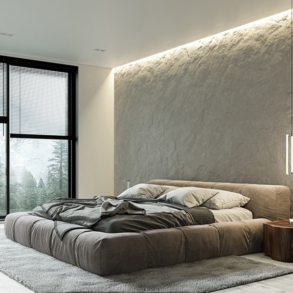 Astrid Velvet Fabric Low Headboard Bed Frame – CASVADA