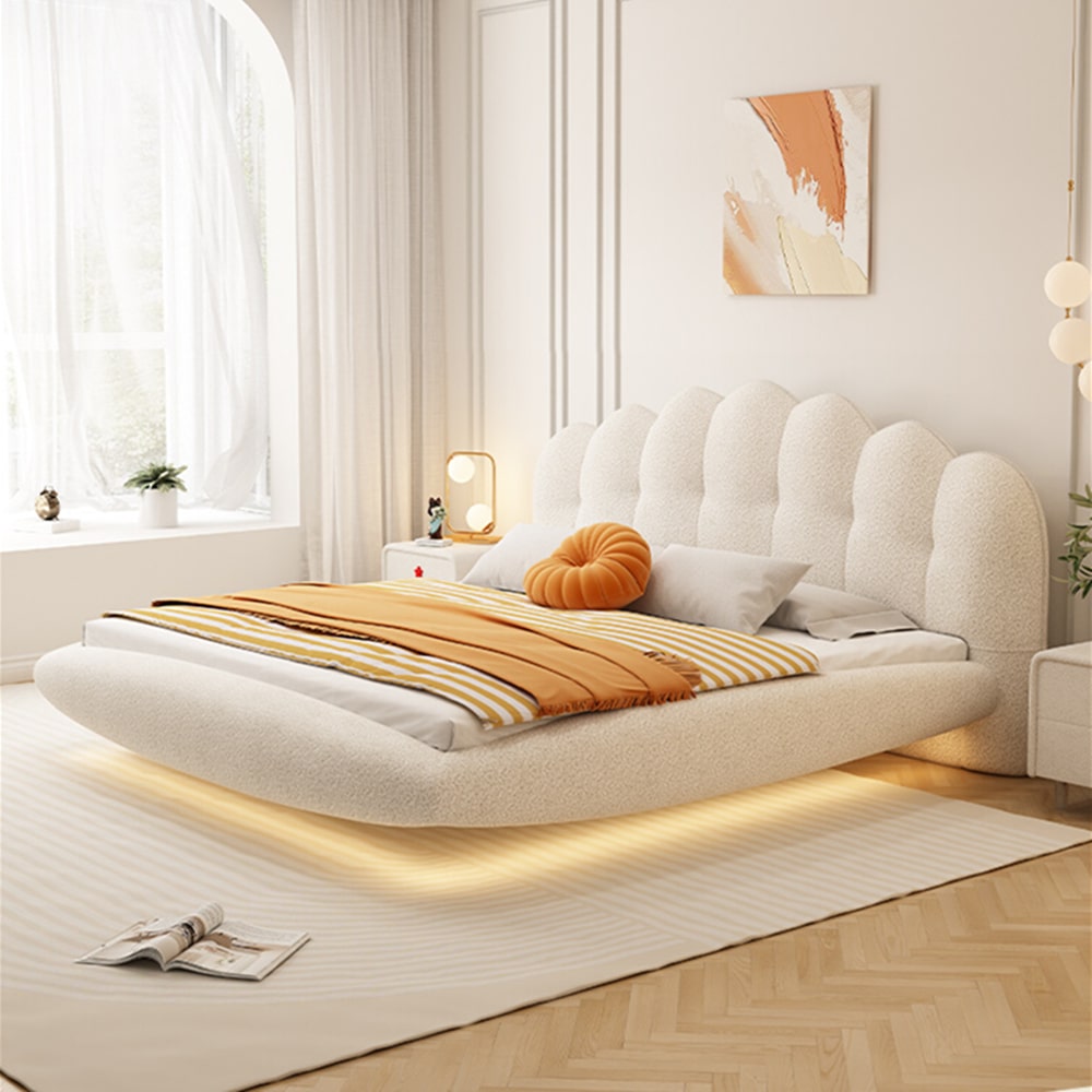 Bianca Boucle Floating Bed Frame – CASVADA