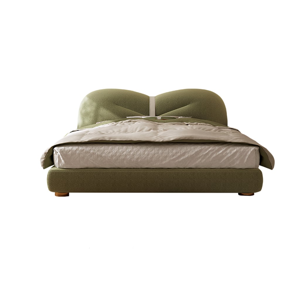 Casey Shaped Headboard Velvet Fabric Bed Frame – CASVADA