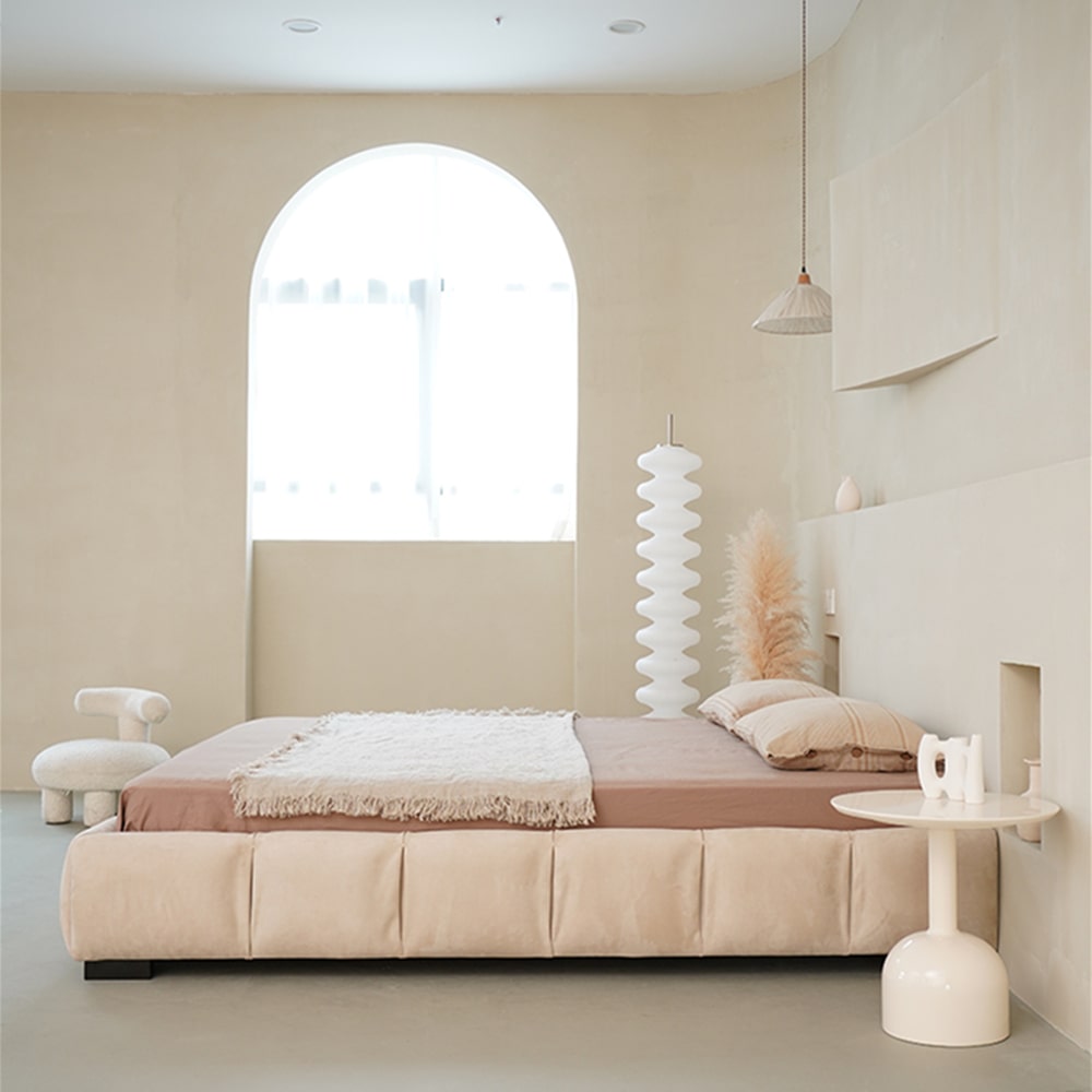 Devin Modern No Headboard Technical Fabric Bed Frame – CASVADA