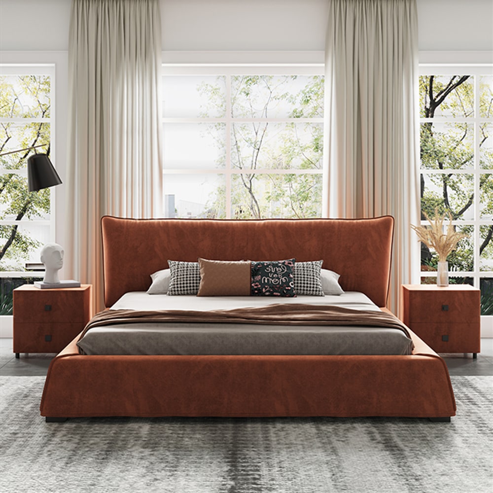 Elsie Suede Fabric Simple Bed Frame – CASVADA