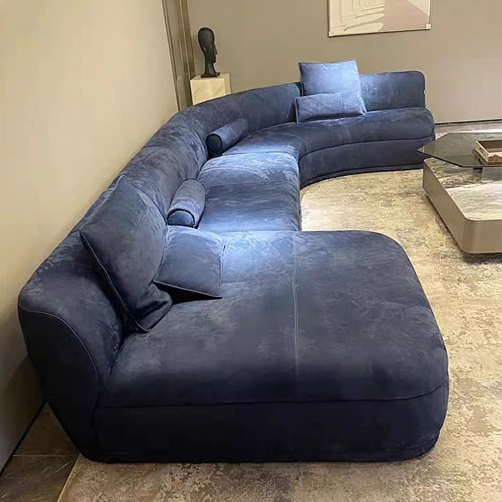 Grace Fabric Curved Sectional Sofa L-Shape Couch – CASVADA