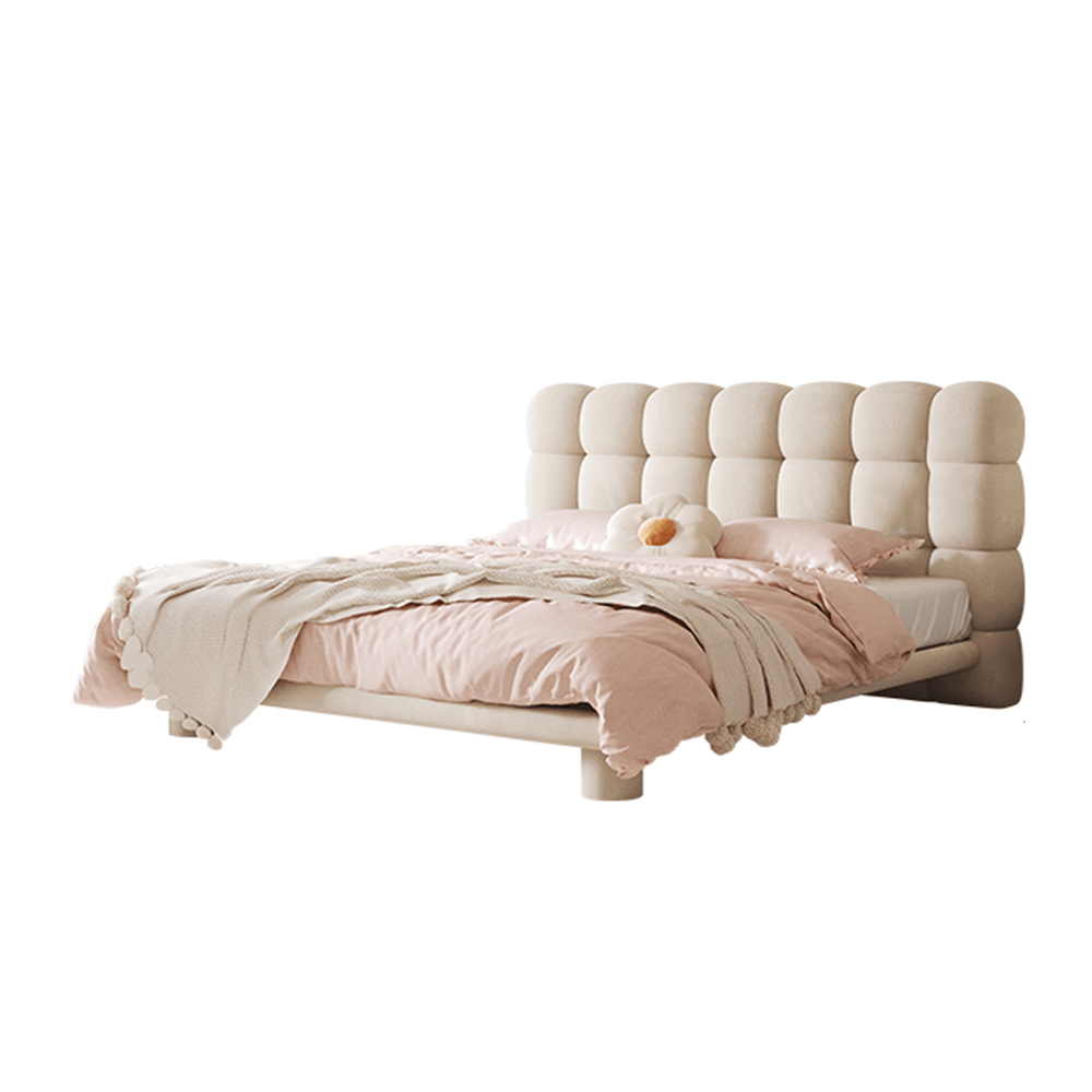 Isra Boucle Puff Upholstered Bed Frame – CASVADA