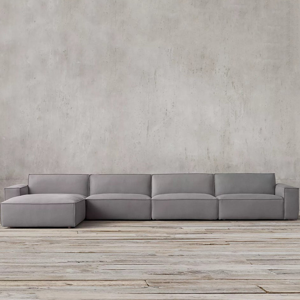 Valerie Gray Suede Fabric 3 Seater Sofa Cube Couch – CASVADA